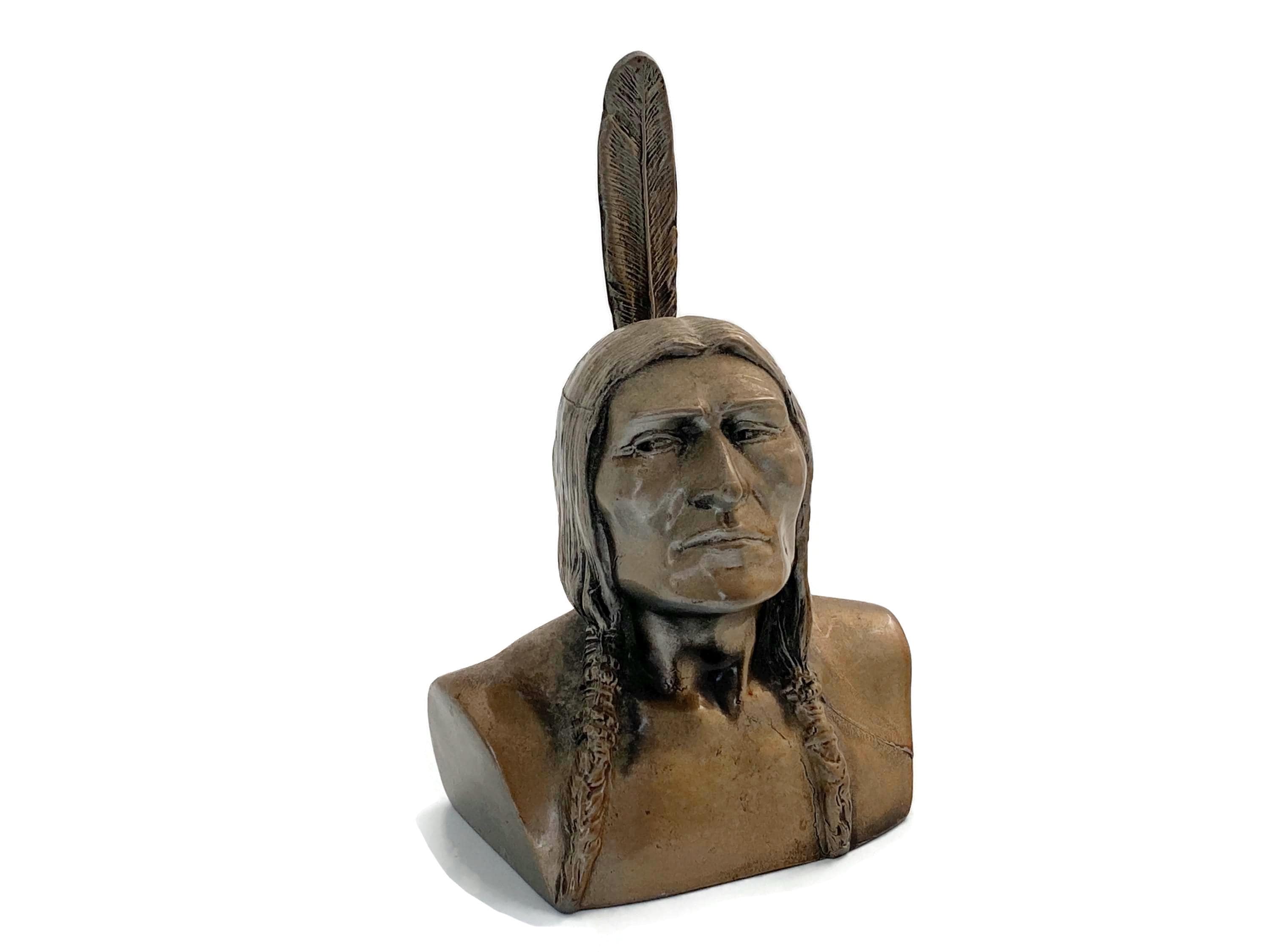 Vintage Shawmut Indian Bank - Banthrico Metal Figural Bust – Duckwells