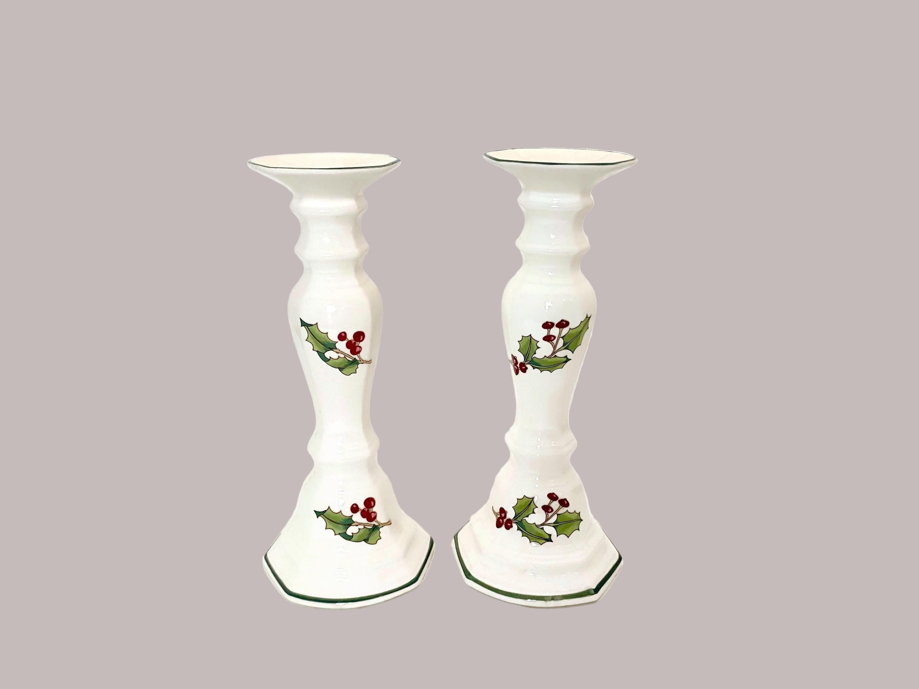 Midcentury Christmas Ceramic Candlesticks – Duckwells