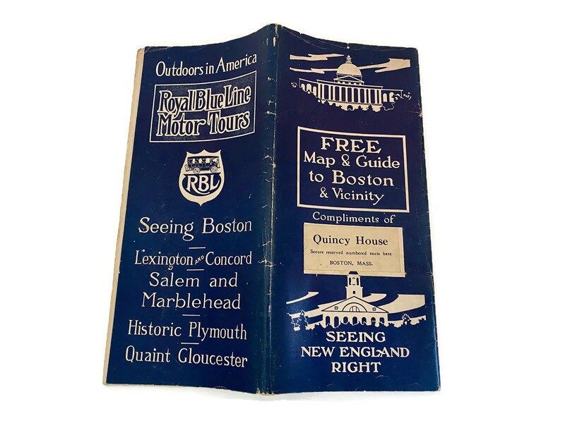 Antique New England Sightseeing Brochure for Boston and Vicinity ...