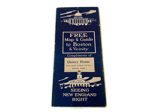 Antique New England Sightseeing Brochure for Boston and Vicinity ...