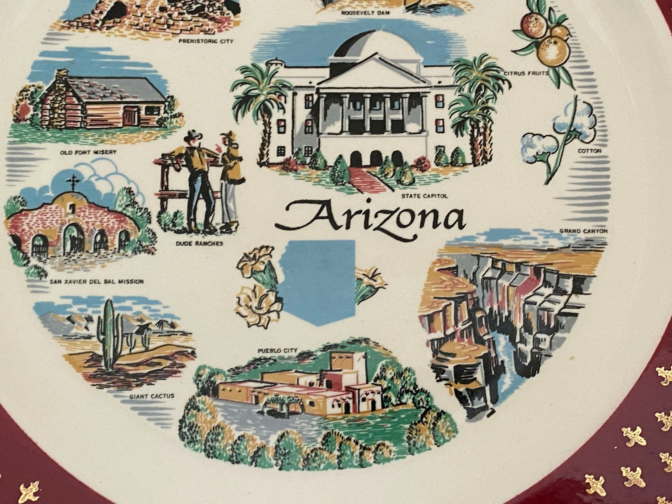 Midcentury Arizona Souvenir Plate – Duckwells