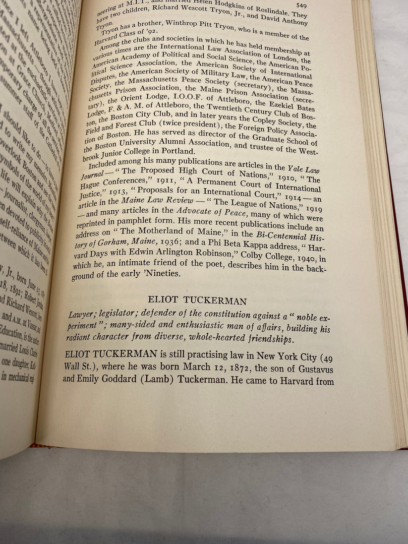 Vintage Book, Harvard College Class of 1894 Fiftieth Anniversary Repor ...